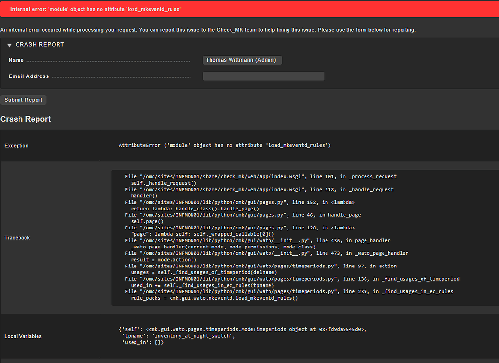 Cannot delete time periods - Troubleshooting - Checkmk Community
