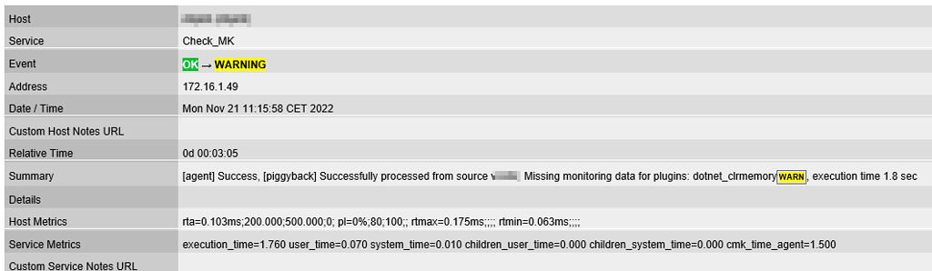 Missing monitoring data for plugins: dotnet_clrmemoryWARN - Deutsch - Checkmk Community