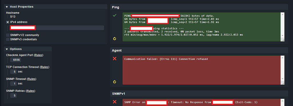 Communication failed with the agent - Troubleshooting - Checkmk Community