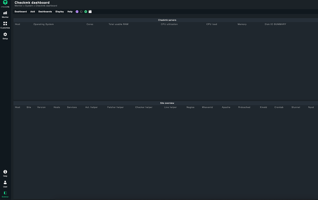Can someone please explain the purpose of this empty dashboard? - Troubleshooting - Checkmk ...