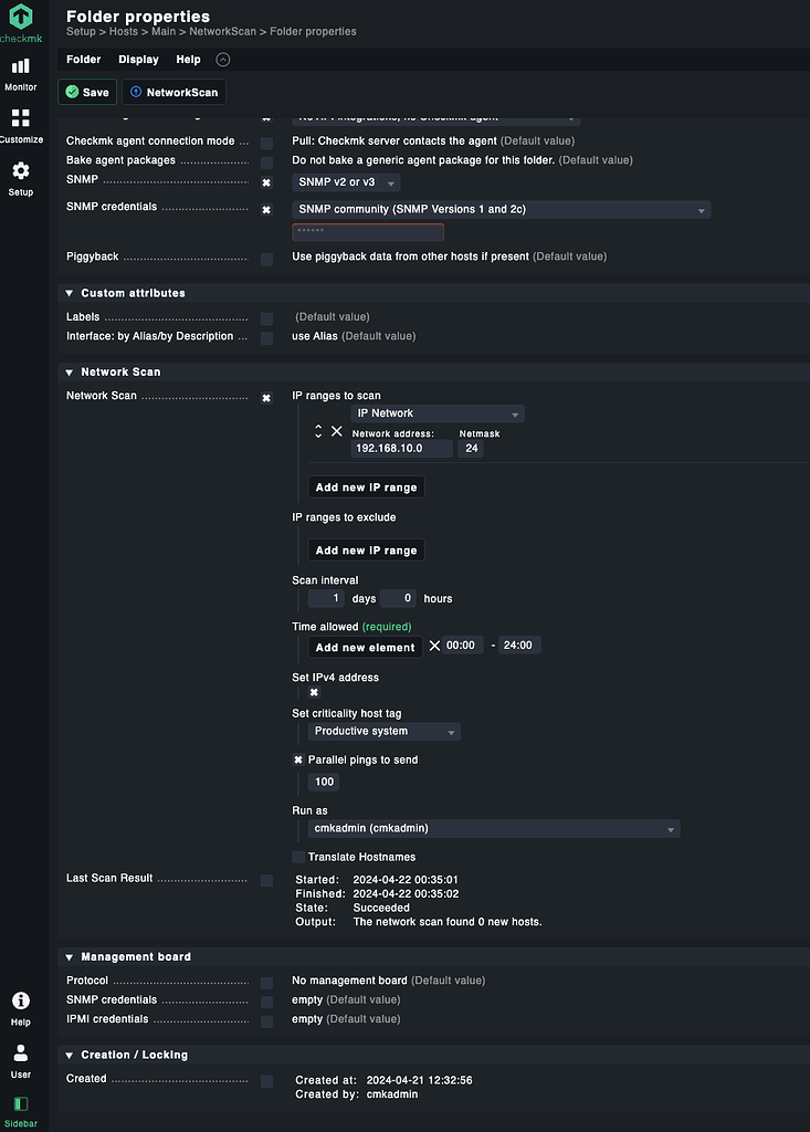 Network scanning not working at all on fresh install - Troubleshooting - Checkmk Community