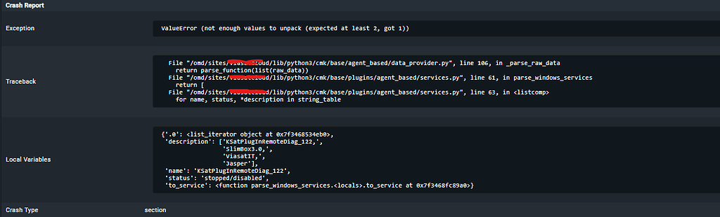 Check_MK Discovery | Parsing of section services failed - Troubleshooting - Checkmk Community
