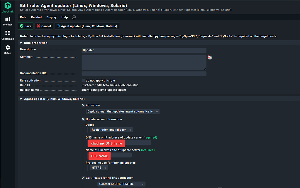 "The agent updater is not registered at the deployment server" yet registering commands dont ...