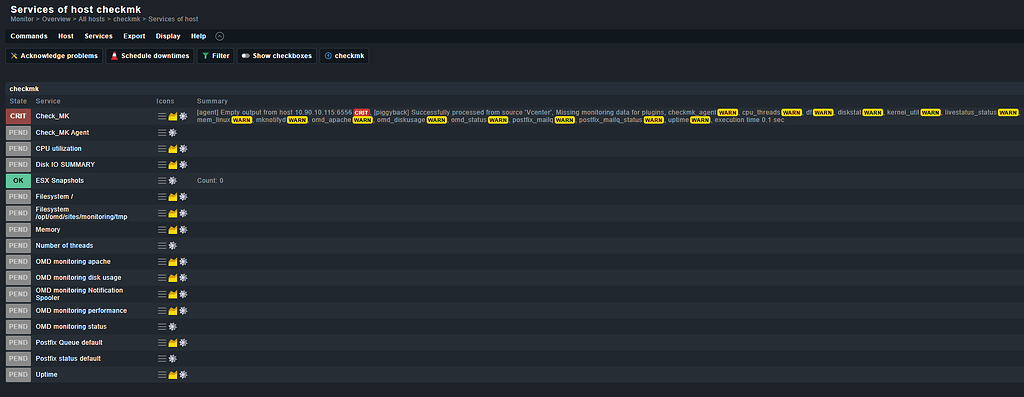 CheckMK Self Monitoring - Troubleshooting - Checkmk Community