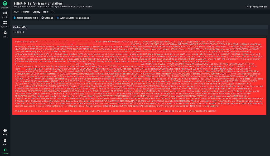 Internal error SNMP MIBs - Troubleshooting - Checkmk Community