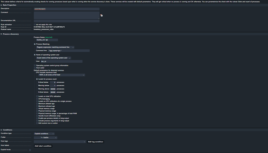 Process discovery - WARN only if no process is running - Troubleshooting - Checkmk Community