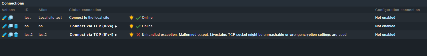 Distributed Monitoring Connection Status Unknown - Troubleshooting - Checkmk Community