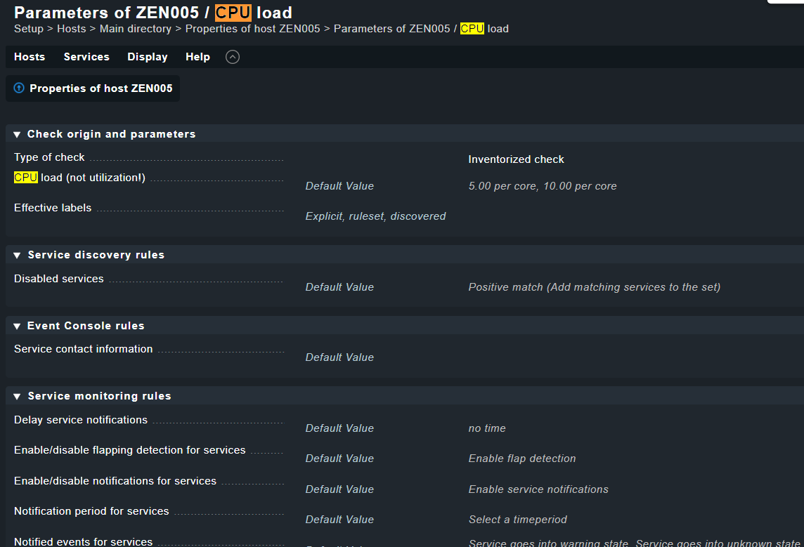 Threshold warning and critical - modify in raw edition - General ...