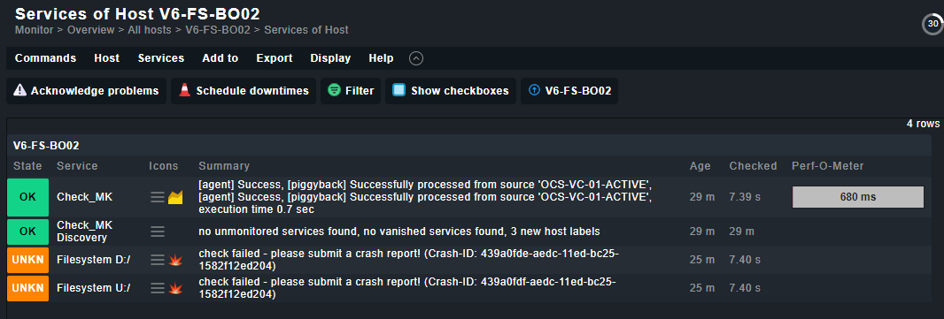 CheckMK 2.1 - Monitoring Windows Fileserver Cluster - "check failed - please submit a crash ...