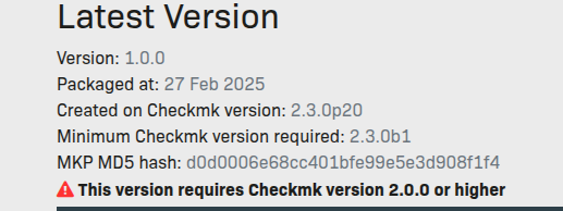 Misleading information for minimum Checkmk version - Checkmk Exchange - Checkmk Community