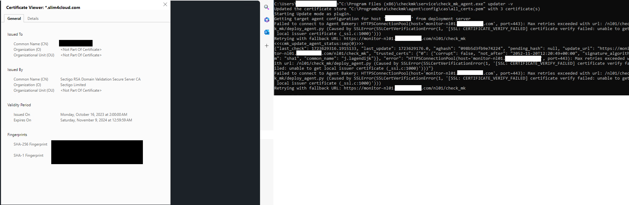 Agent updater certificate error - Troubleshooting - Checkmk Community