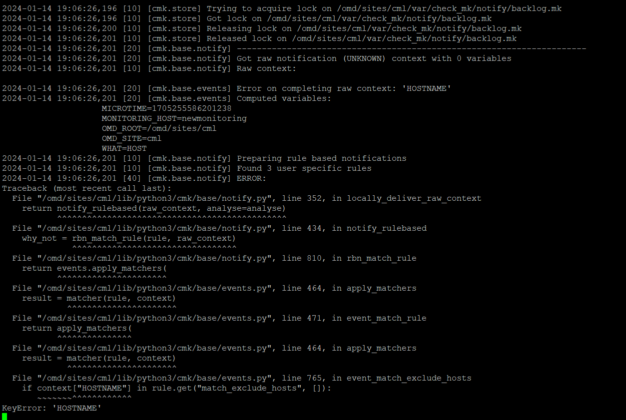 Erro sending notifications - Troubleshooting - Checkmk Community
