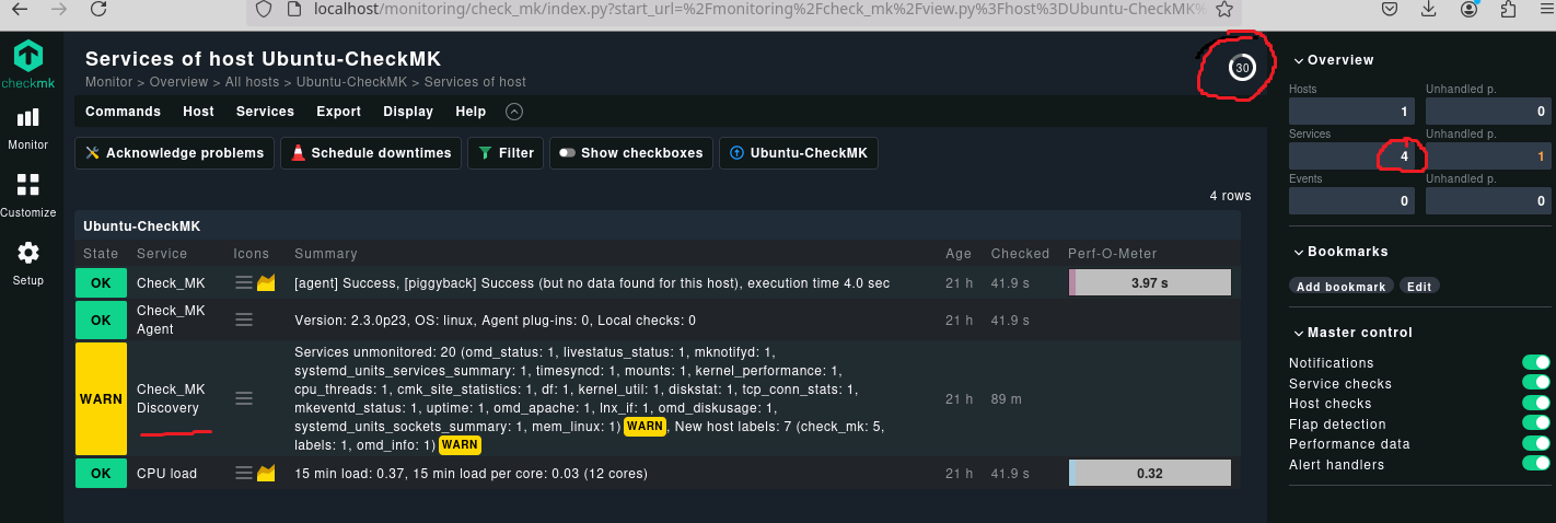 Services unmonitored: - General - Checkmk Community