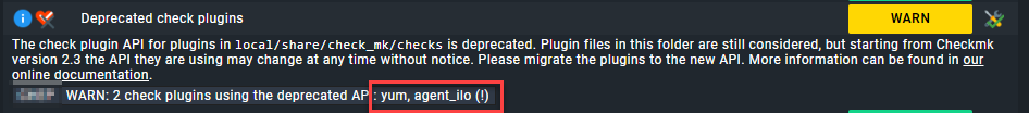 Deprecated check plugins warning in "Analyze configuration" - Checkmk Dev&Exchange - Checkmk ...