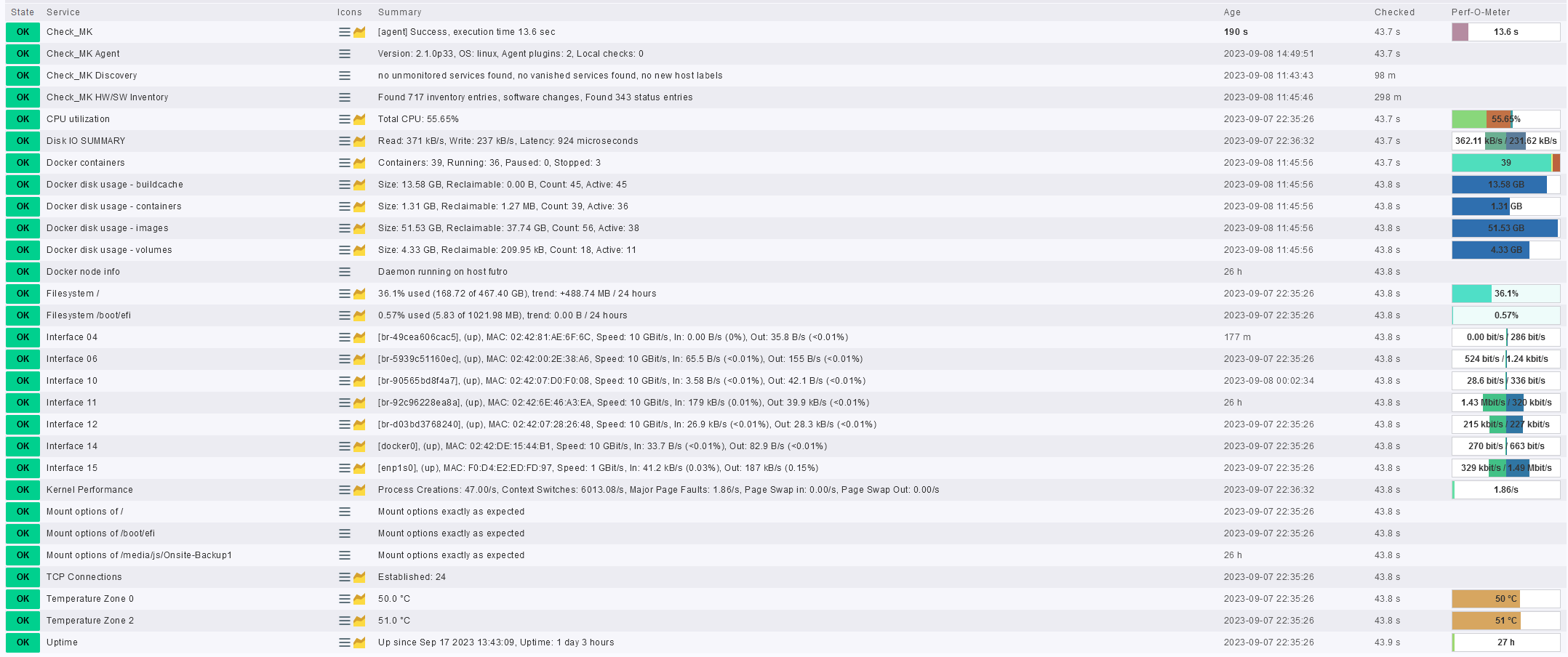 "As soon as you add your Checkmk server to the monitoring, a graph showing the history of your ...