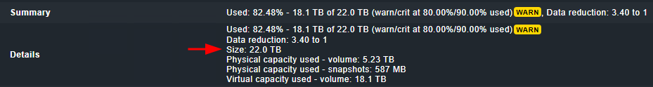 Volume size showing incorrectly after converts to TB at Service Summary - General - Checkmk ...