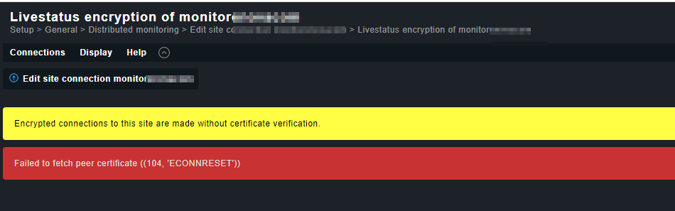 Distributed monitoring issue, "Broken pipe" error - Troubleshooting - Checkmk Community