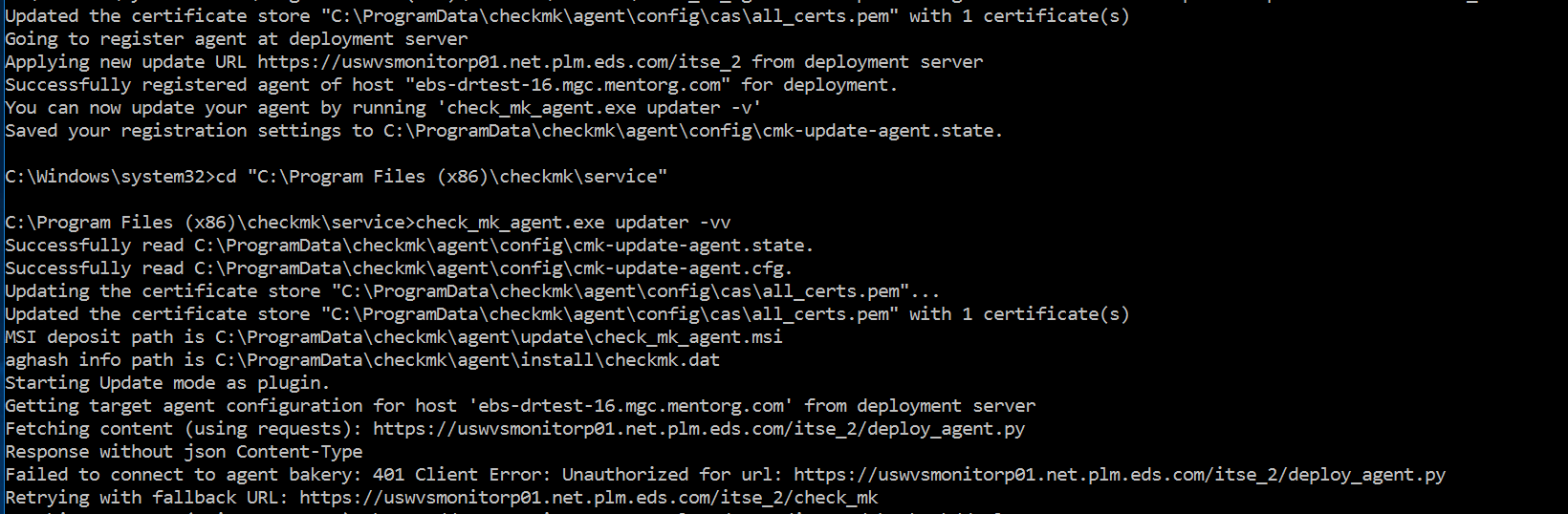 Is it common for the updater agent to fail after upgrading checkmk version? - General - Checkmk ...